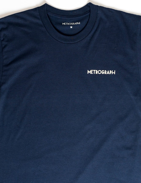 Metrograph Logo Shirt / Navy with Cream - Metrograph