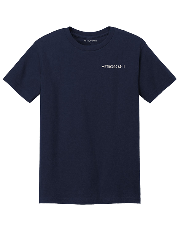 Metrograph Logo Shirt / Navy with Cream - Metrograph
